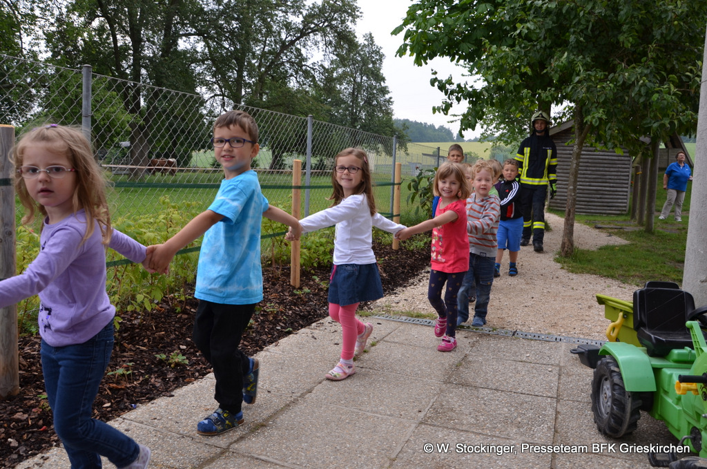 Kindergartenübung in Weibern - Bezirk Grieskirchen